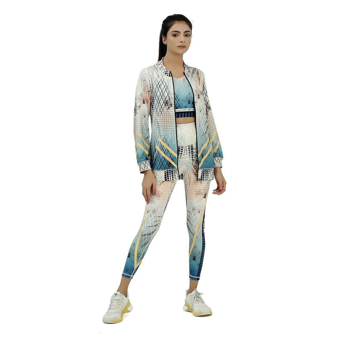 Aqua Check Zipper Jacket | Trex